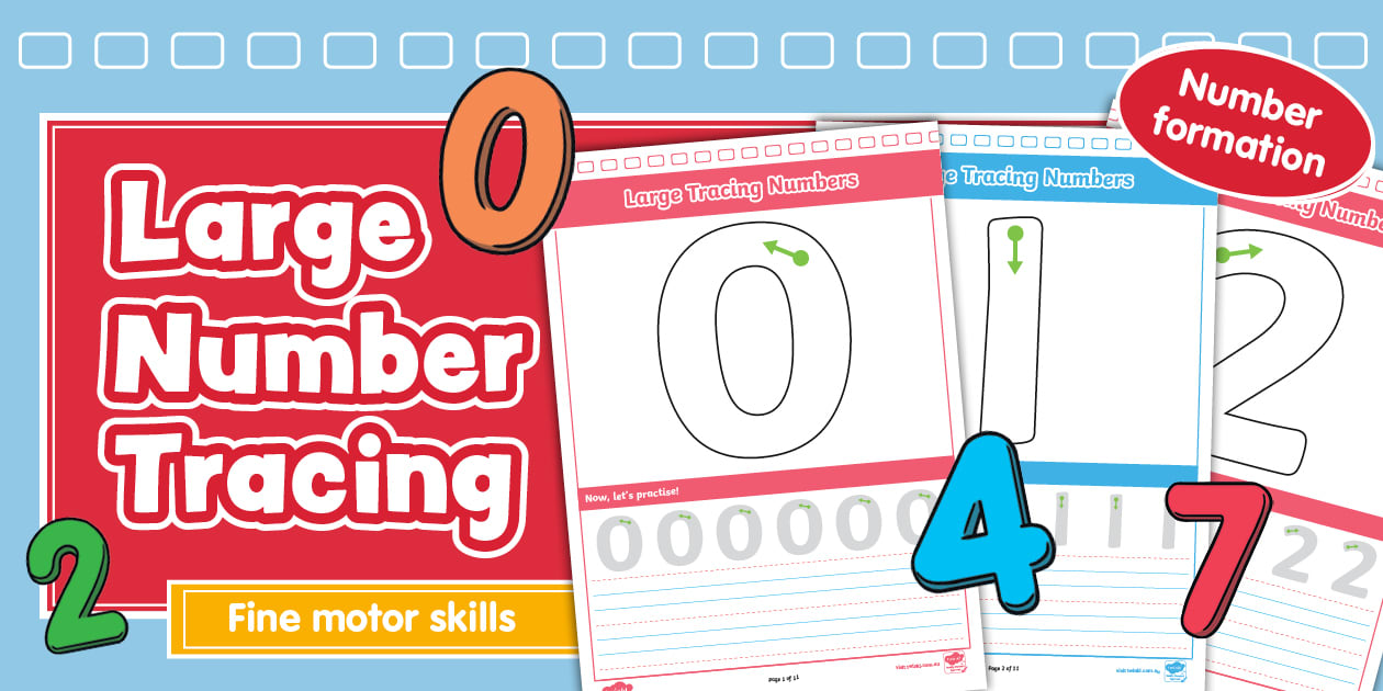 Large Tracing Number Worksheets for PreK | Twinkl USA