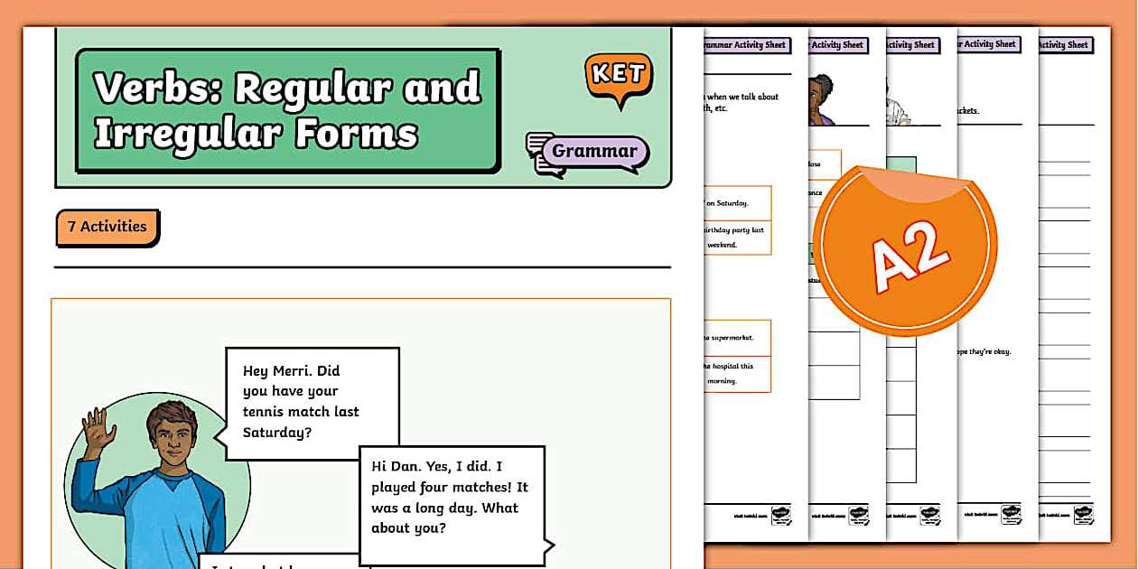 A2 Key (KET) - Grammar Activity Sheet (Verbs) (teacher made)