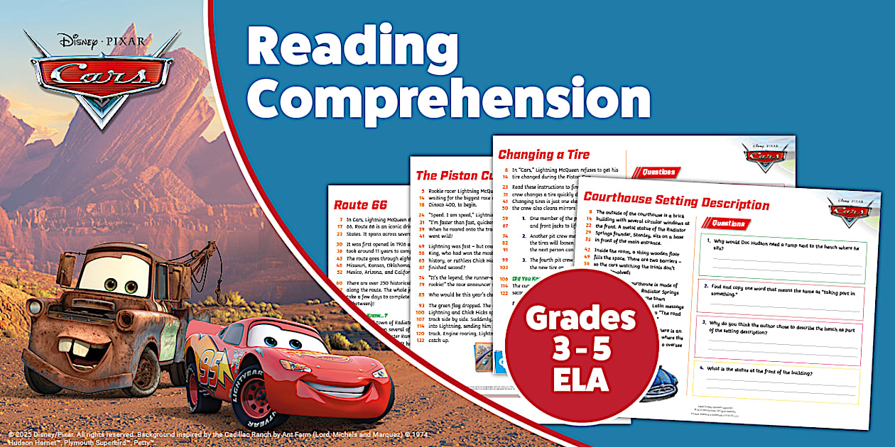 Cars: 60-Second Reading Passages and Comprehension Questions for 3rd ...