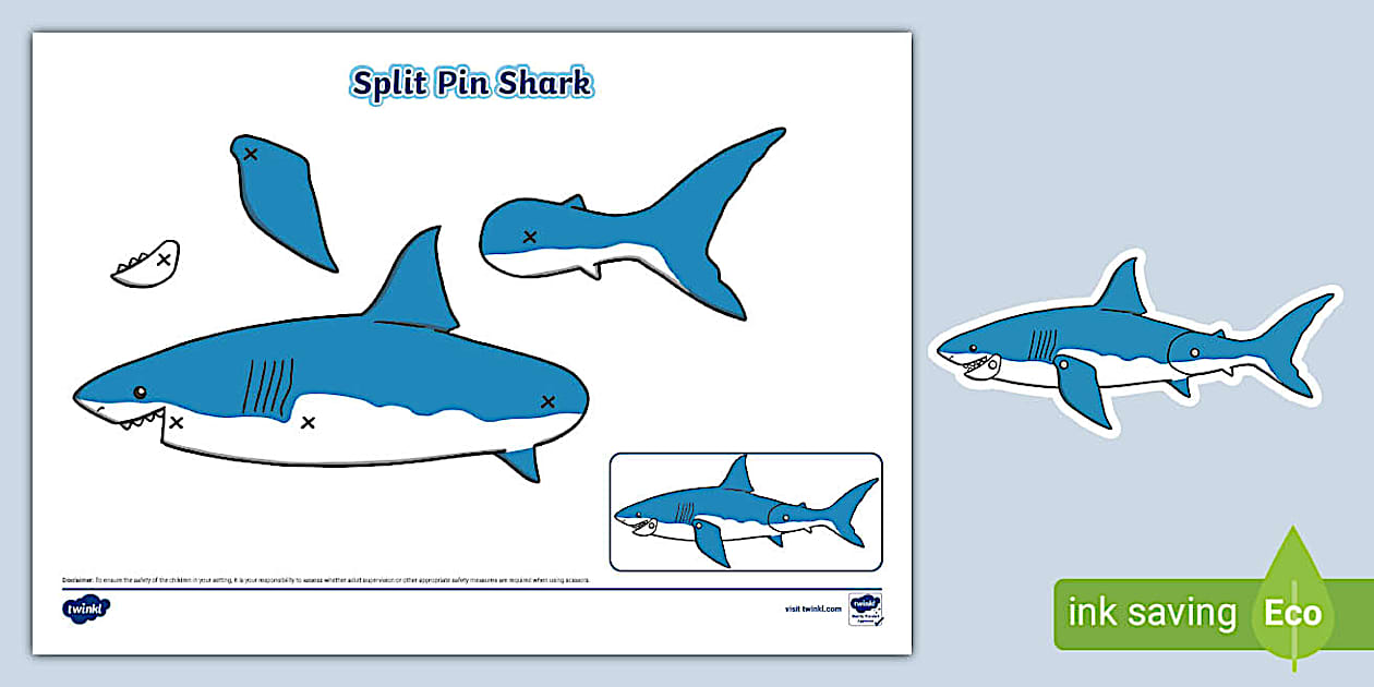 Split Pin Shark - EYFS/KS1 - Under the Sea (teacher made)