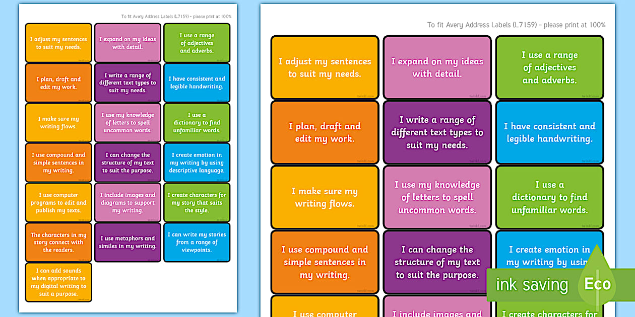 SA Year 5 Writing Assessment Stickers (Hecho por educadores)
