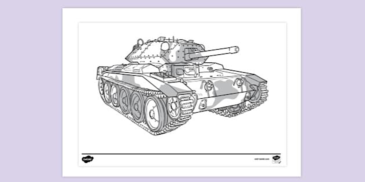 WW2 Tank Colouring Page | Colouring Sheets - Twinkl