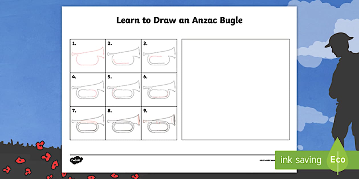 Learn How to Draw an Anzac Bugle Activity | Primary - Twinkl
