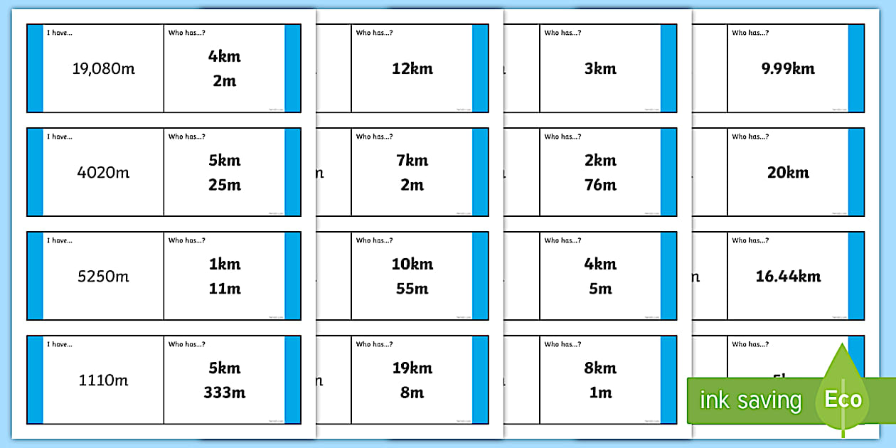 Kilometers and Meters Loop Cards (Teacher-Made) - Twinkl