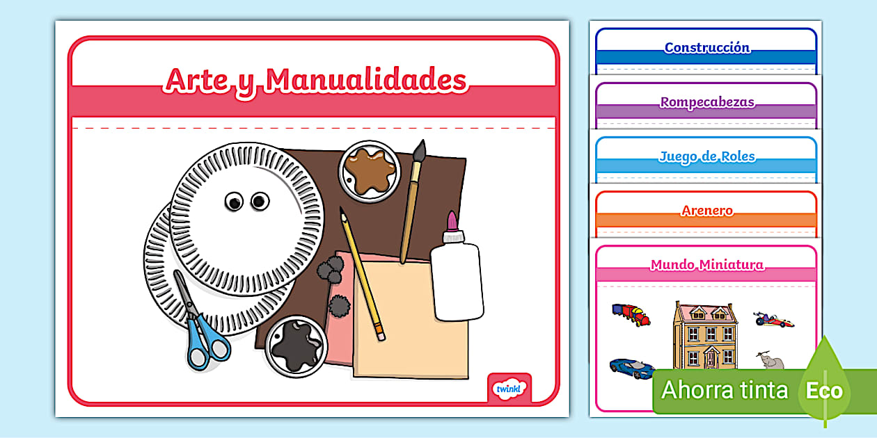Letreros: Áreas del salón para educación inicial- Guía de trabajo