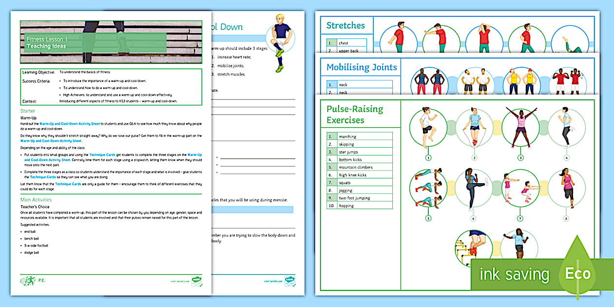 Fitness Lesson 1: Warm-Up and Cool-Down - Twinkl