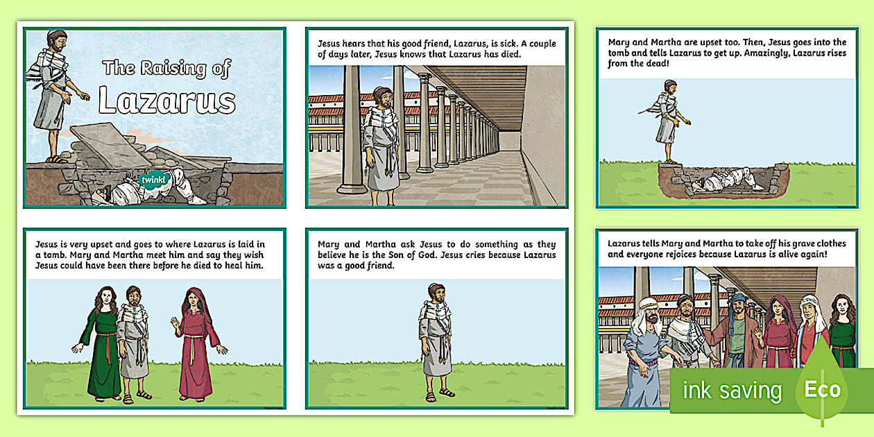 The Raising of Lazarus Story Sequencing Cards - Twinkl