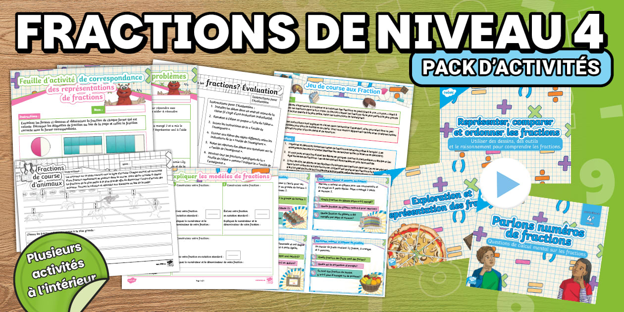 Grade 4 Fractions Activity Pack French