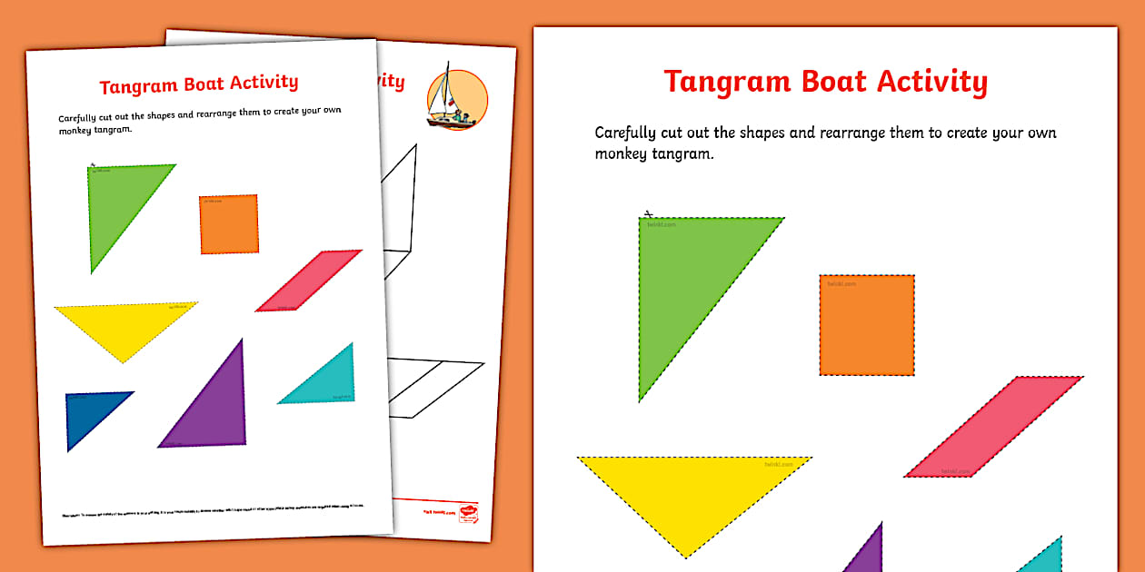 Boat Tangram Puzzle Activity (teacher made) - Twinkl