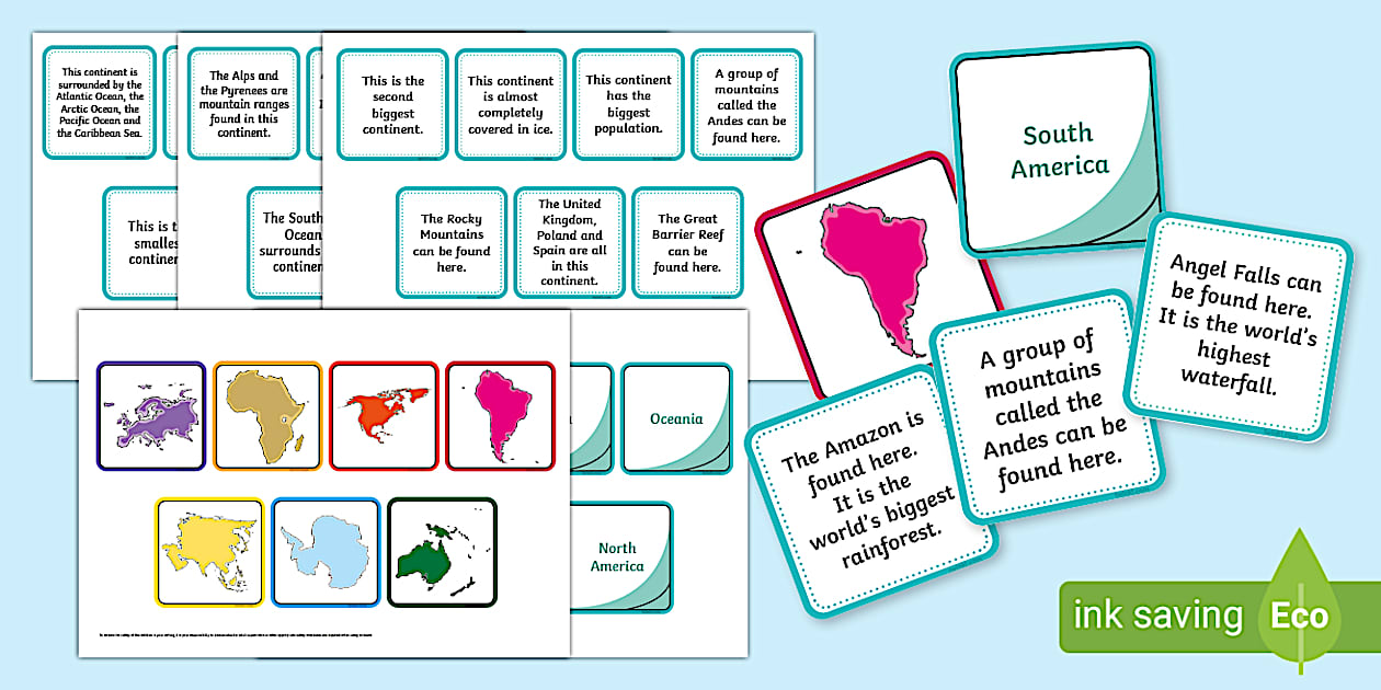 Continents Matching Game - Geography - KS1 (teacher made)