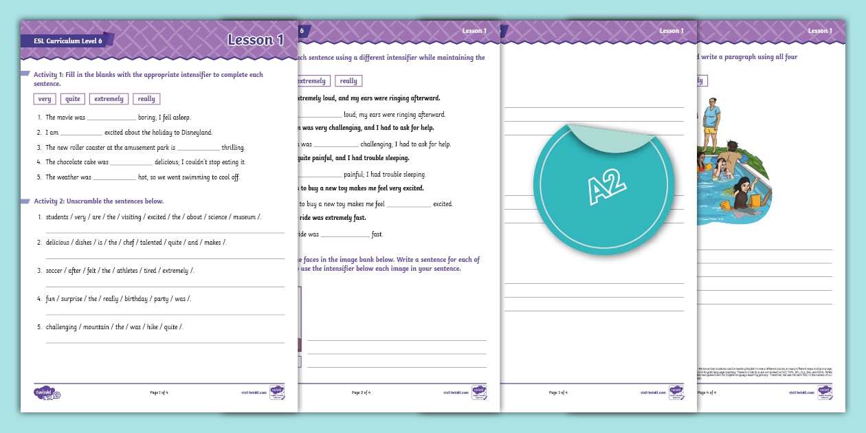Free Esl Curriculum Level 6 Lesson 1 Worksheet Twinkl