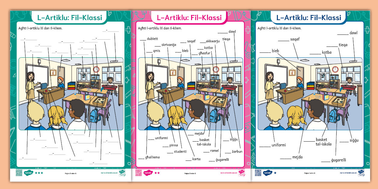 Il-Grammatika I Karta tal-Ħidma I L-Artiklu: Fil-Klassi