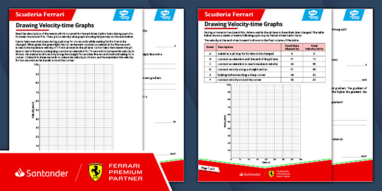 FREE! - Scuderia Ferrari F1: Drawing Velocity-time Graphs for 6th-8th Grade