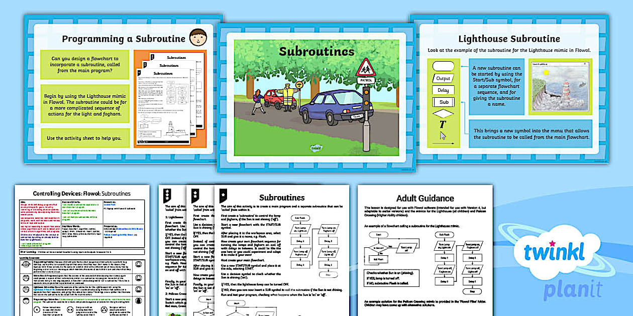 Computing: Controlling Devices Flowol: Subroutines Year 5 Lesson Pack 5
