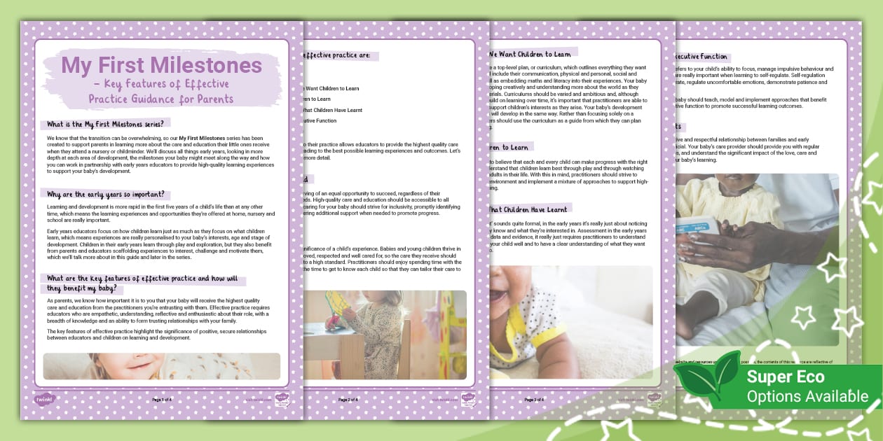 Features of Effective Practice - Guidance for Parents