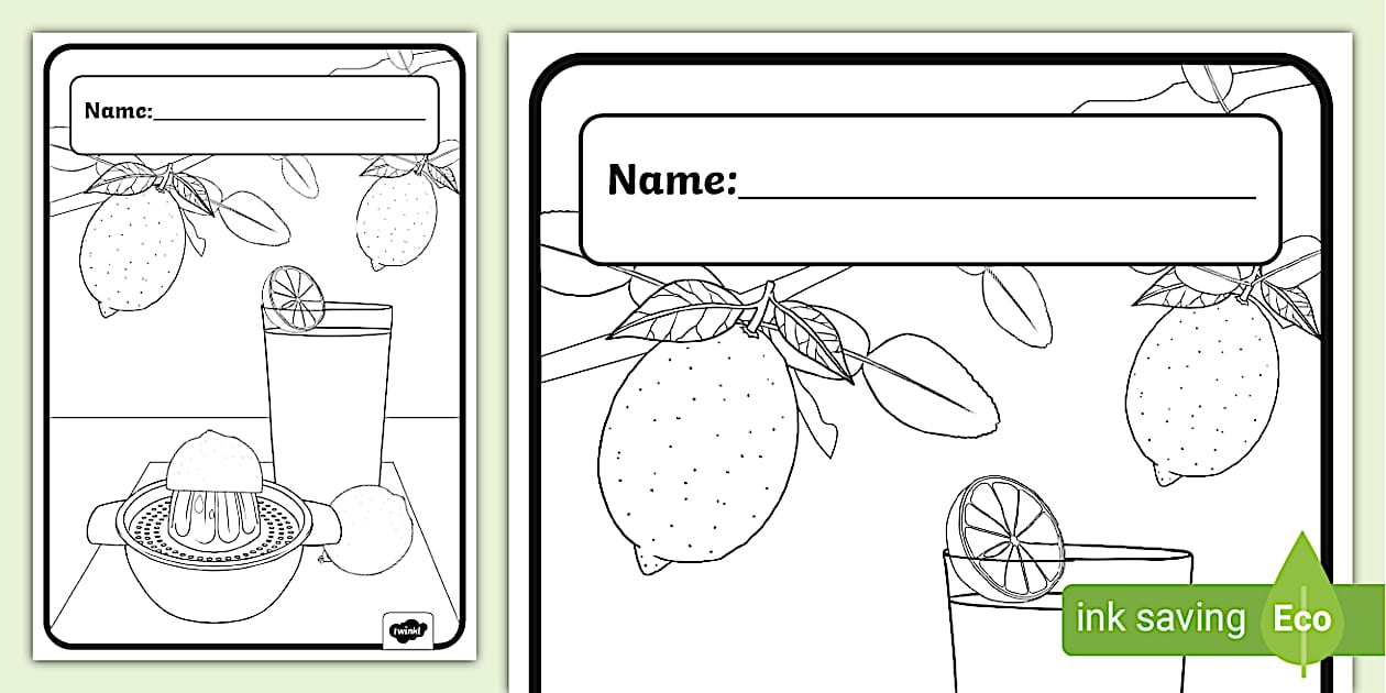 Lime Themed Colouring Book Cover | Colouring Book Cover