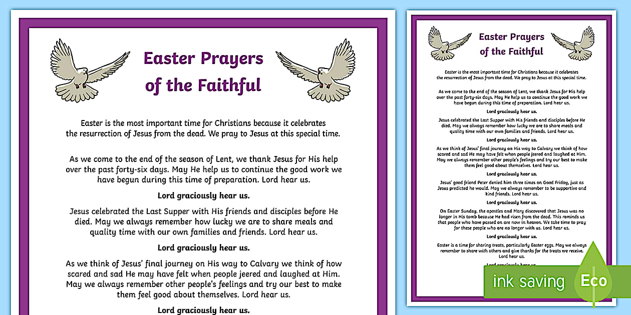 Easter Prayers for KS2 Children - RE Resources - Twinkl