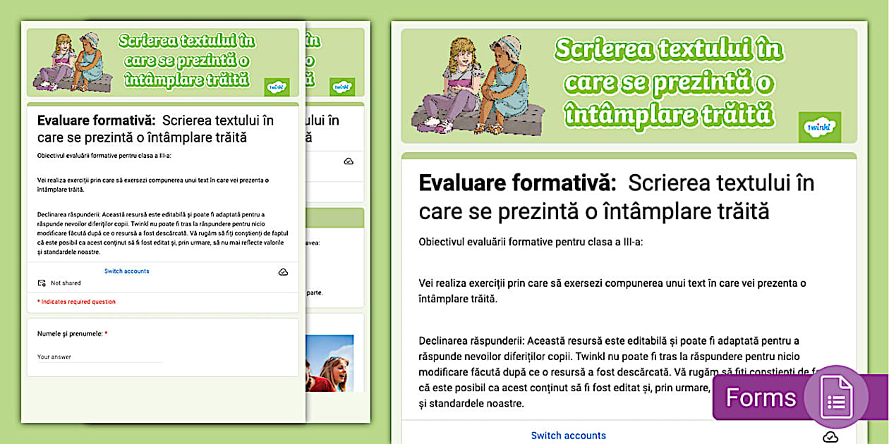 Clasa a III-a: Povestirea unei întâmplări trăite – Evaluare