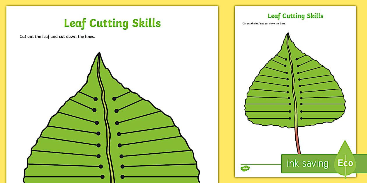 Leaf Cutting Skills Worksheet - Twinkl