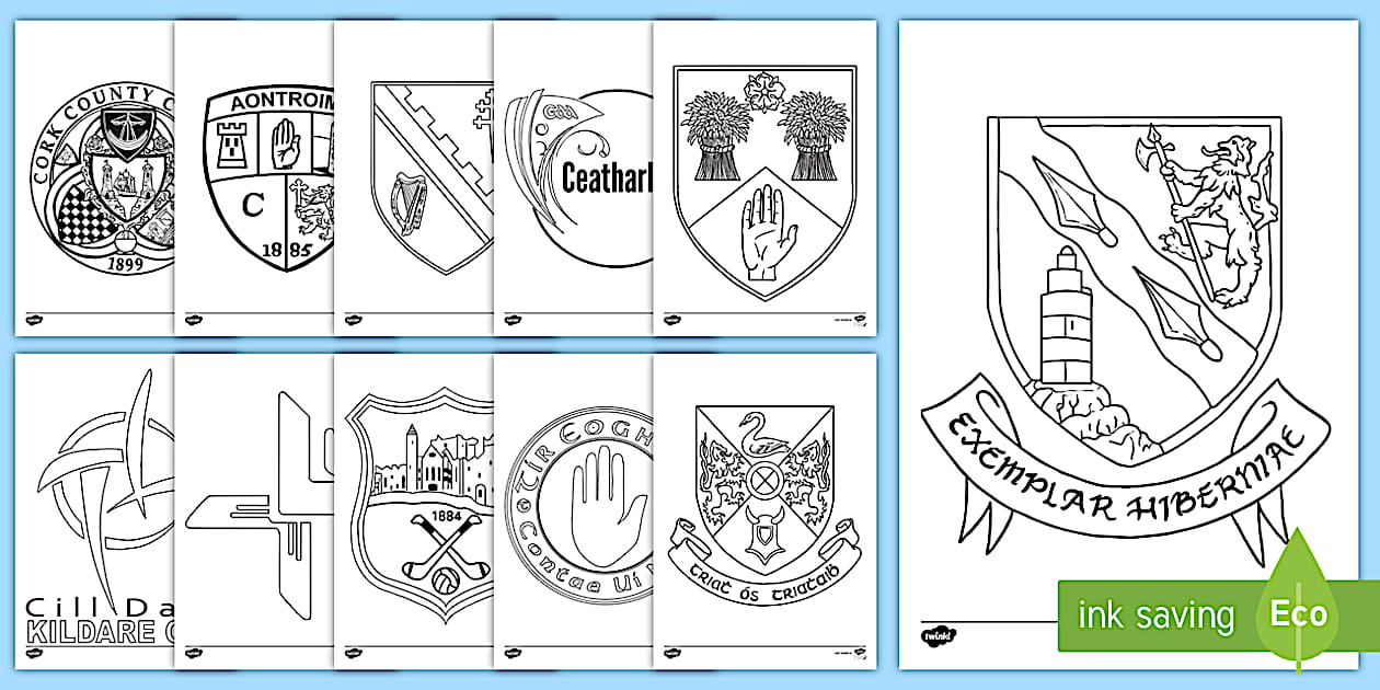County Crests Colouring Pages