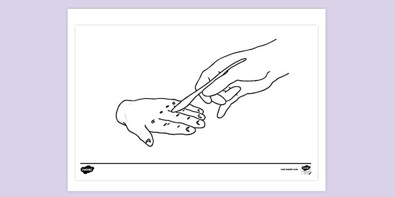 Shaping Hand Colouring Sheet | Colouring Sheets - Twinkl