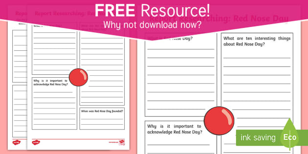 FREE! - Red Nose Day: Report Writing Template (teacher made)