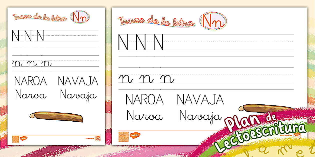Plan de lectoescritura: La letra N - Trazo (teacher made)