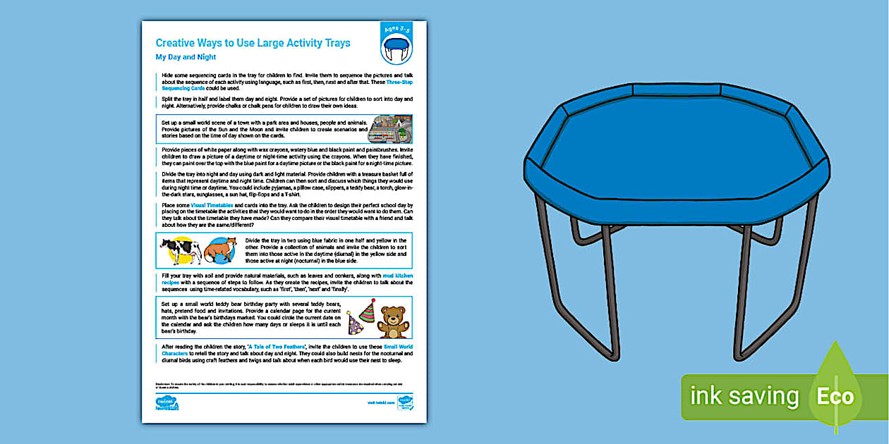 EYFS Large Activity Tray Ideas: My Day and Night - Twinkl