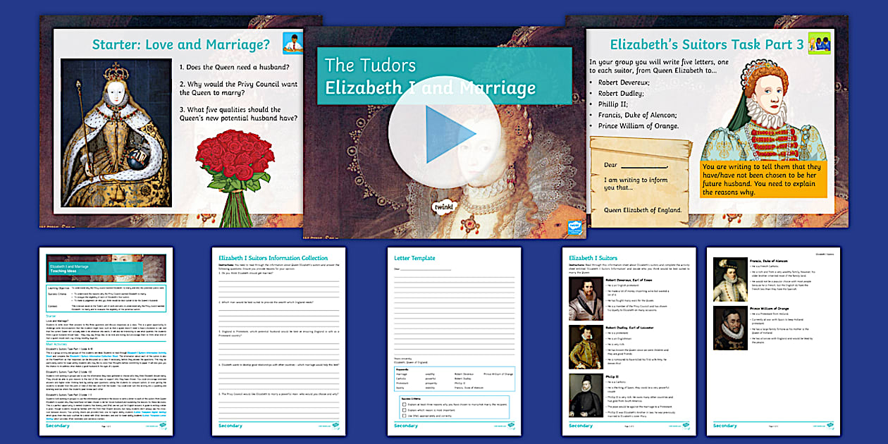 The Tudors Lesson 7: Elizabeth I and Marriage - Twinkl