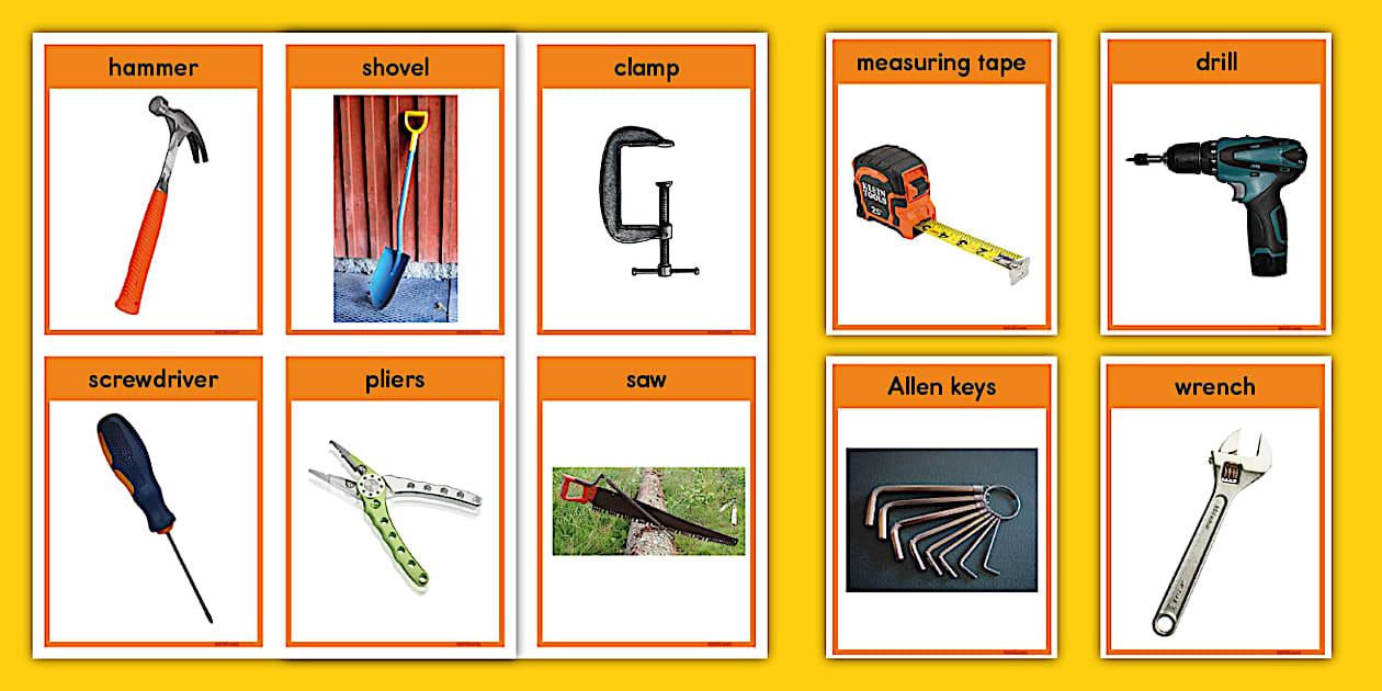 Tools Flash Cards (teacher made) - Twinkl