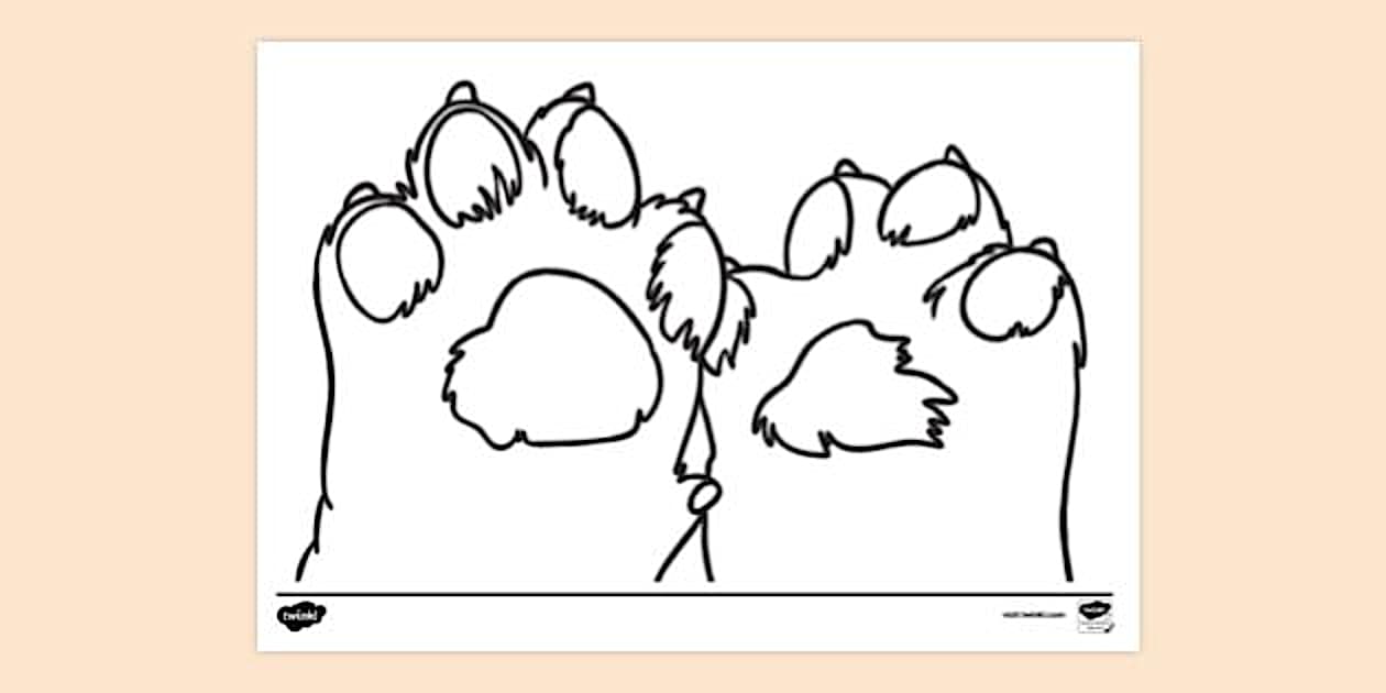 Dog Paws Colouring | Colouring Sheets (teacher made)