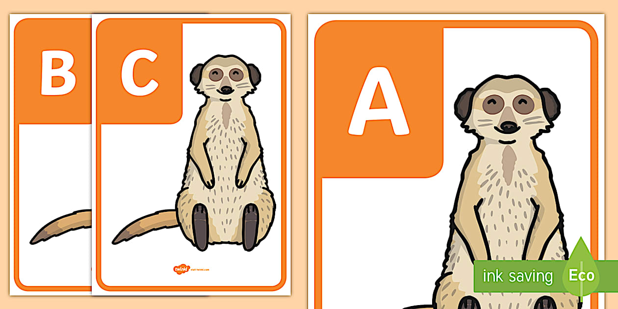 Editable AZ Alphabet on Meerkats Alphabet Mat - Twinkl