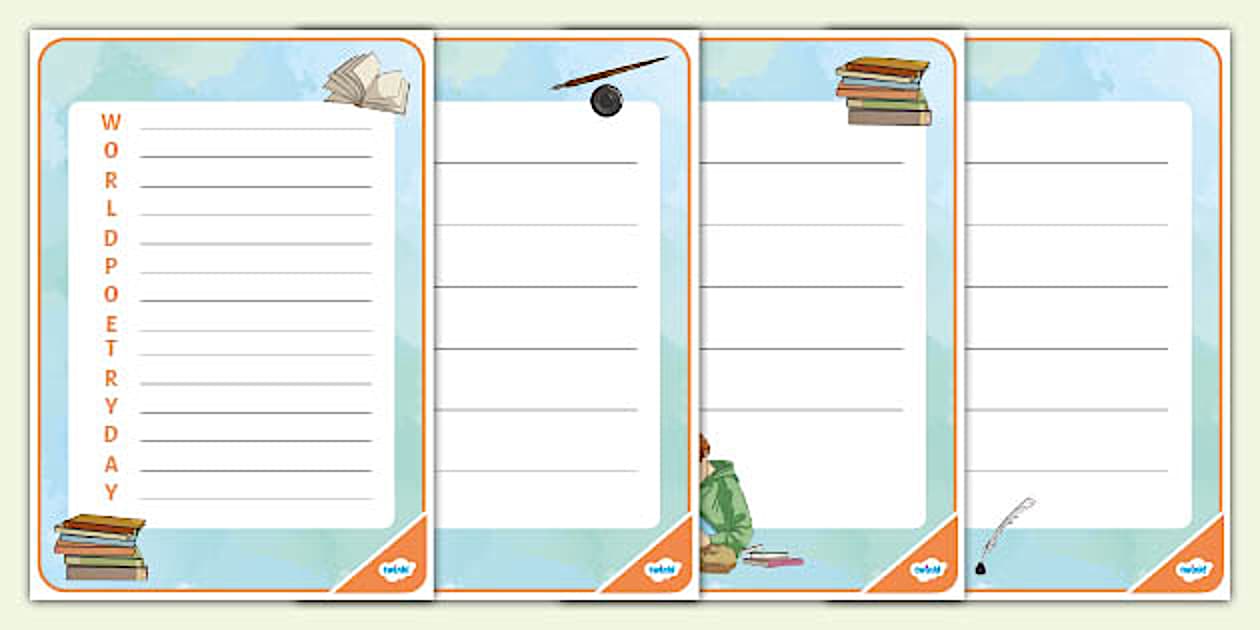 World Poetry Day Acrostic Poem (teacher made) - Twinkl