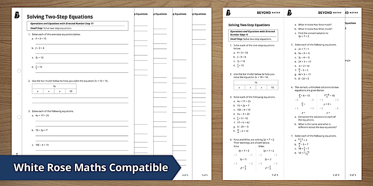 👉 Solving Two-Step Equations (teacher made) - Twinkl
