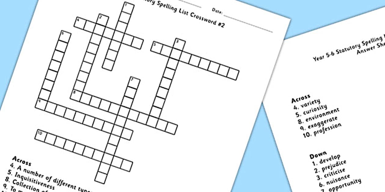 Year 5-6 Crossword Puzzles | Printable Resources - Twinkl
