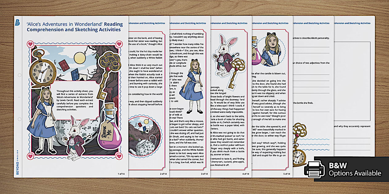 'Alice's Adventures in Wonderland' Comprehension / Sketching
