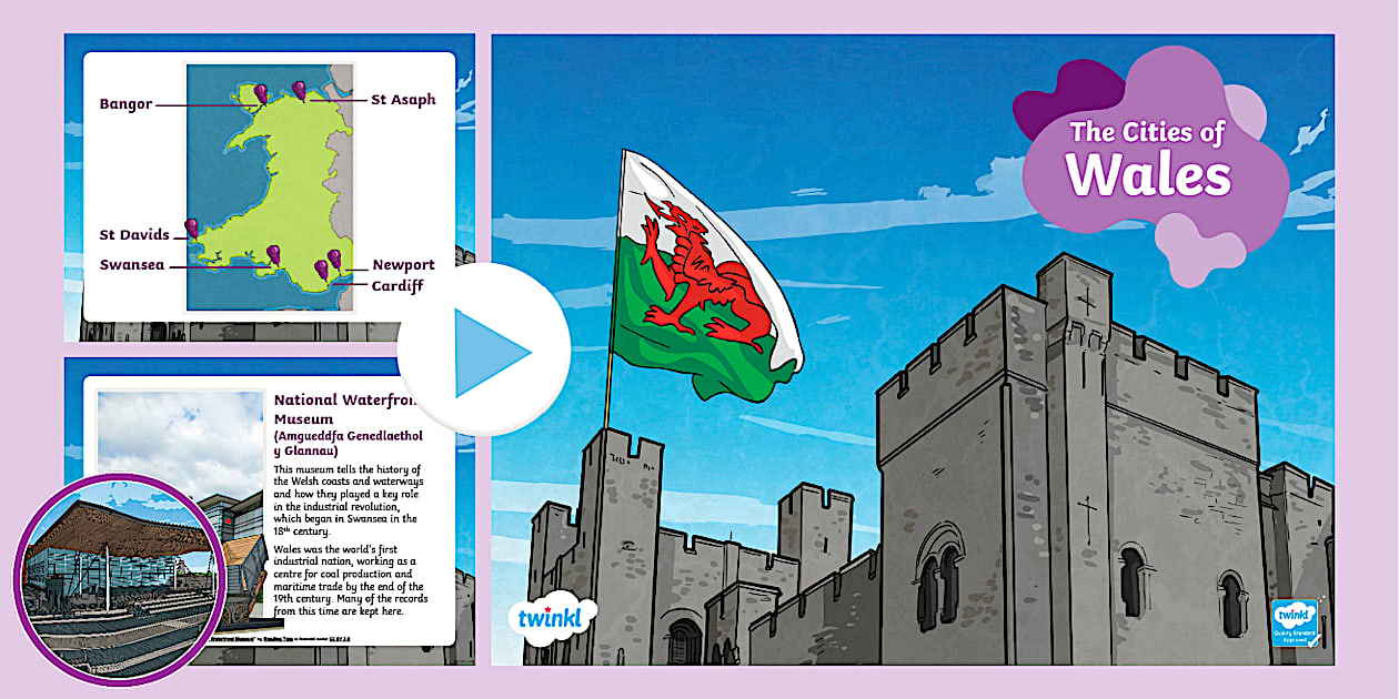 Cities of Wales: Welsh City Names and Information PowerPoint