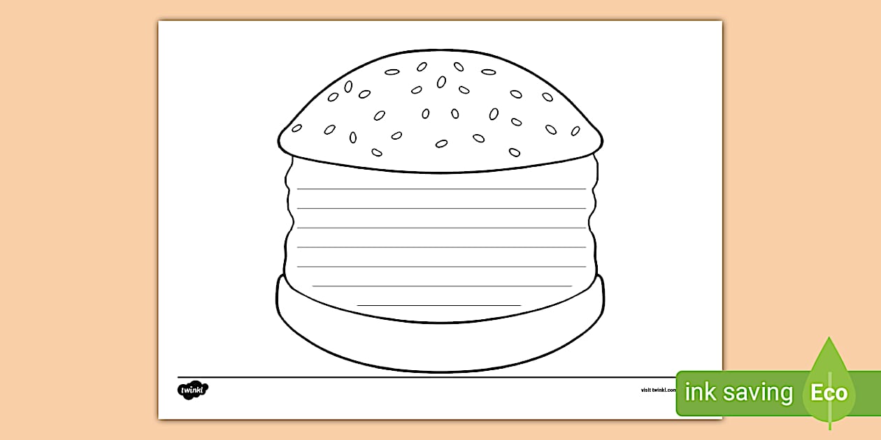 Burger Writing Template