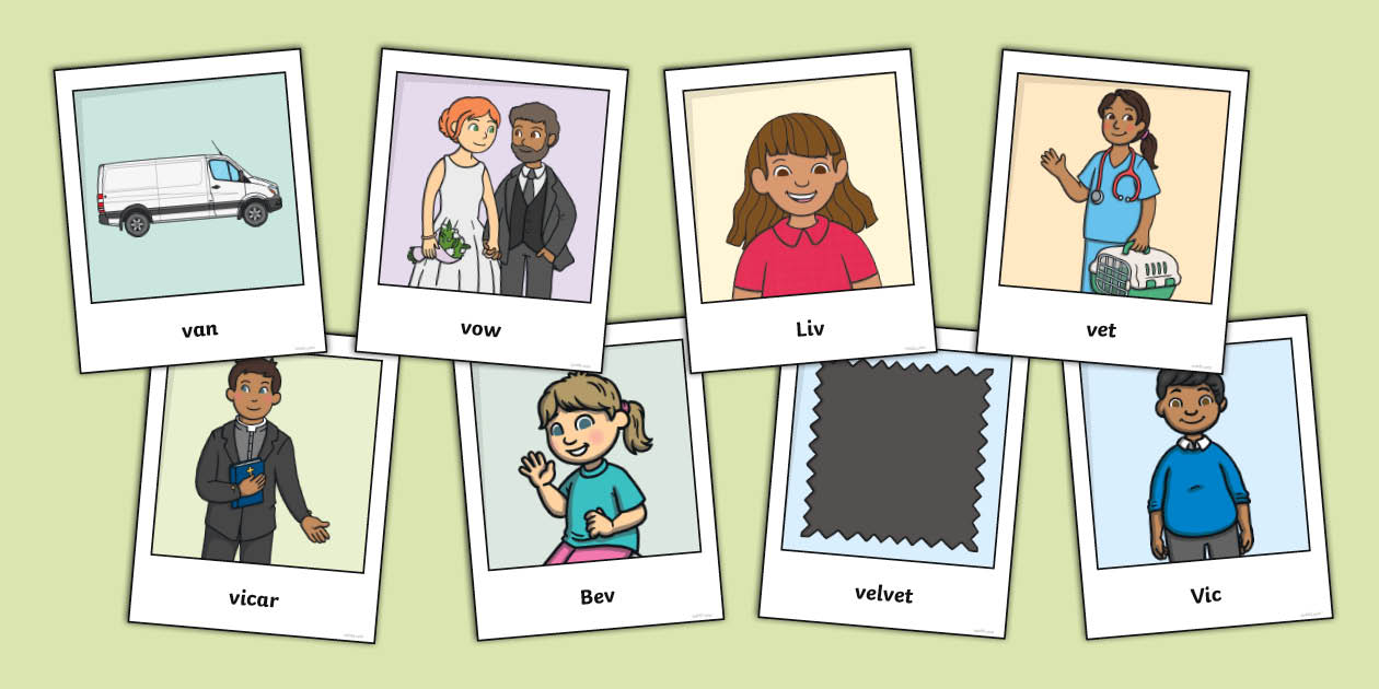 The 'v' Sound Instant Photo Style Display Images - Twinkl