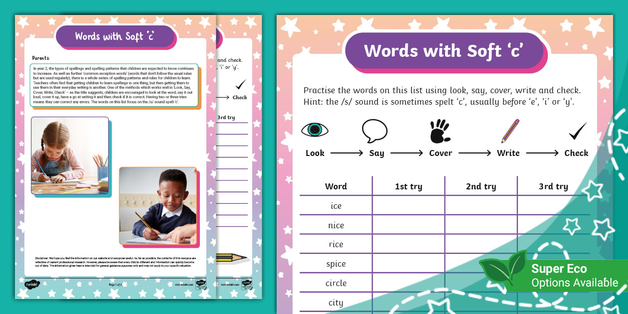 Words with Soft ‘c’ Activity Sheet (teacher made)