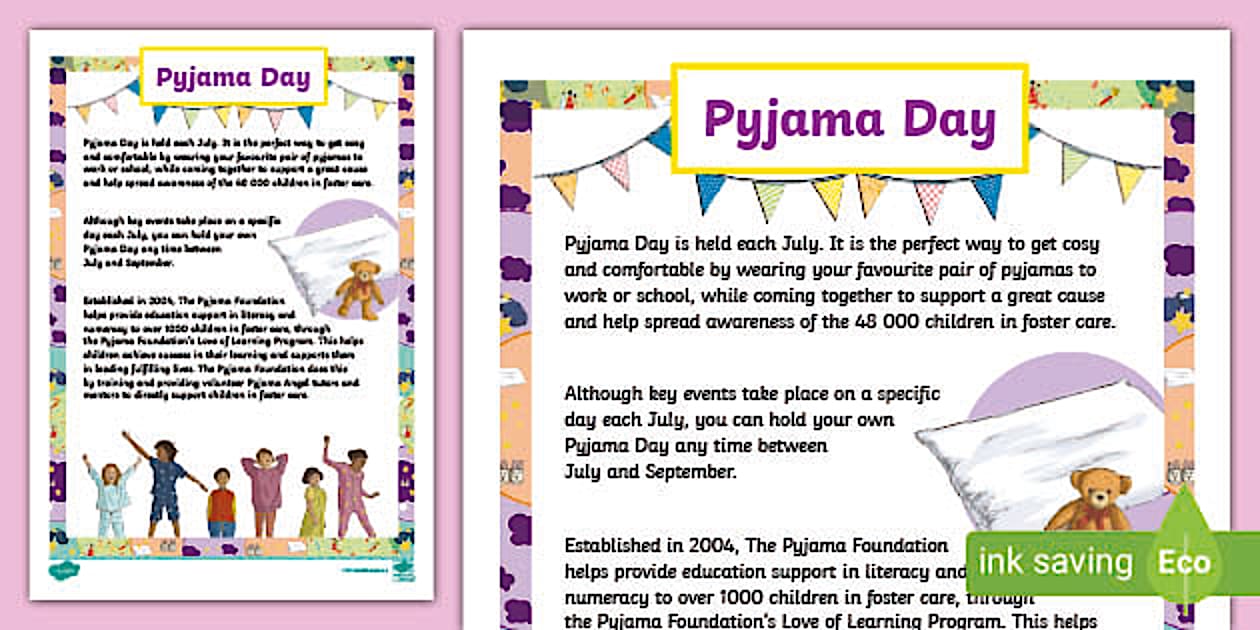 Pyjama Day Fact File (teacher made) - Twinkl