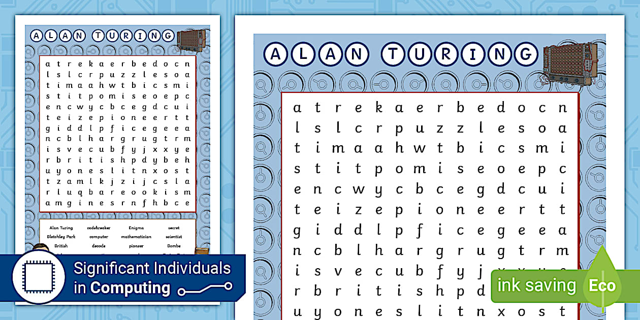 KS2 Alan Turing: Word Search - Twinkl - Computing UK