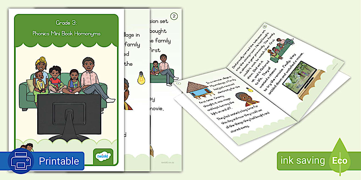 Grade 3 Phonics Mini Book Homonyms (teacher made) - Twinkl