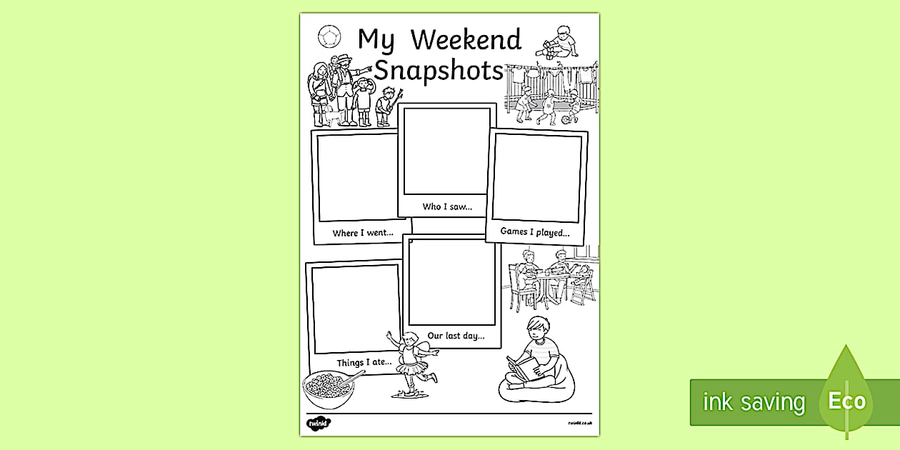 My Weekend Recount Snapshots Writing Frames - KS1 Resources