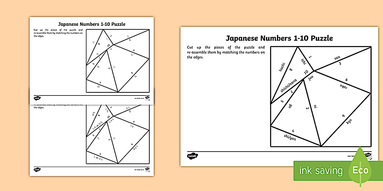 TAS Japanese Numbers 0-10 Puzzle (l'enseignant a fait)