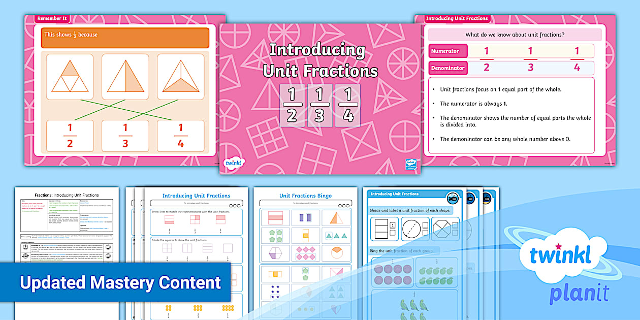 👉 Y2 Fractions Introducing Unit Fractions Planit Maths Lesson
