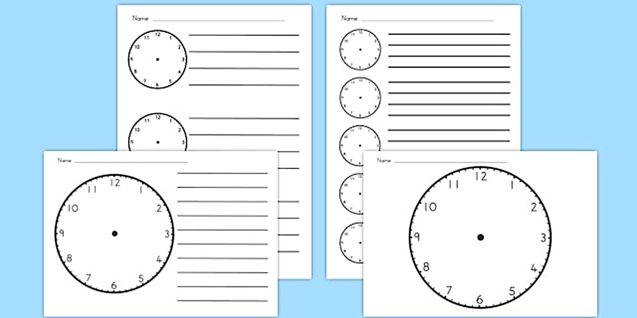 Blank Clock Templates - Twinkl