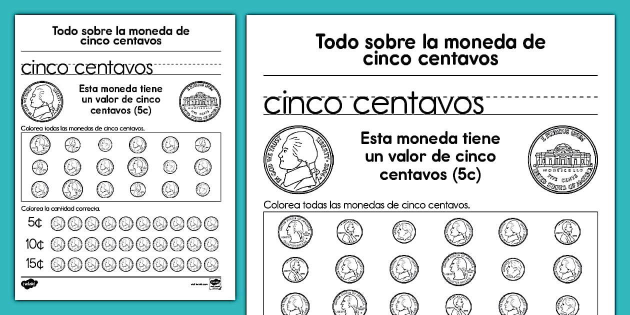La moneda de cinco centavos - Hoja de actividad | Twinkl USA