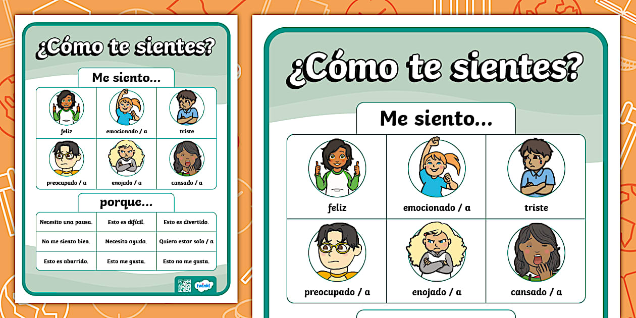 Póster: ¿Cómo te sientes? (teacher made) - Twinkl