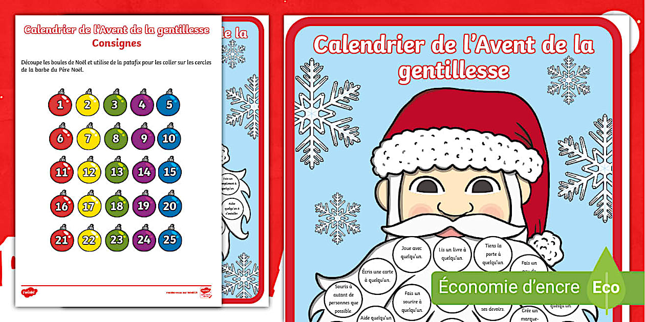 Calendrier de l'Avent de la gentillesse | Ressources
